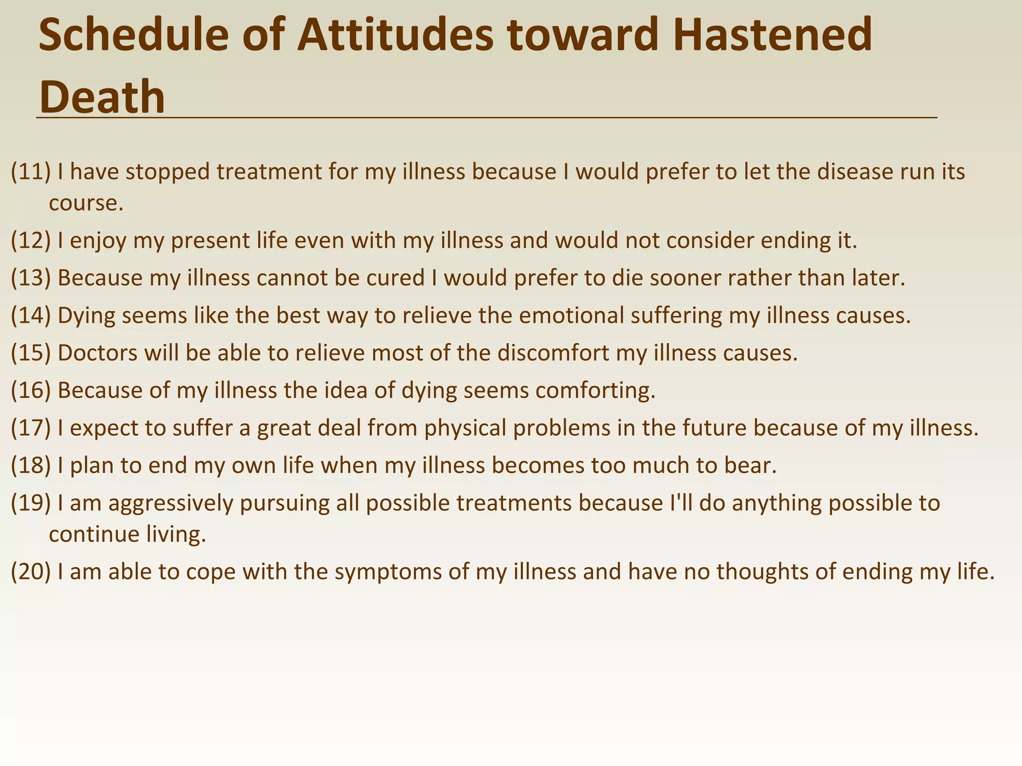 Suicide and desire for hastened death (edit) | PPT