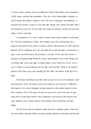 Suicide impulse in romeo and juliet | DOCX