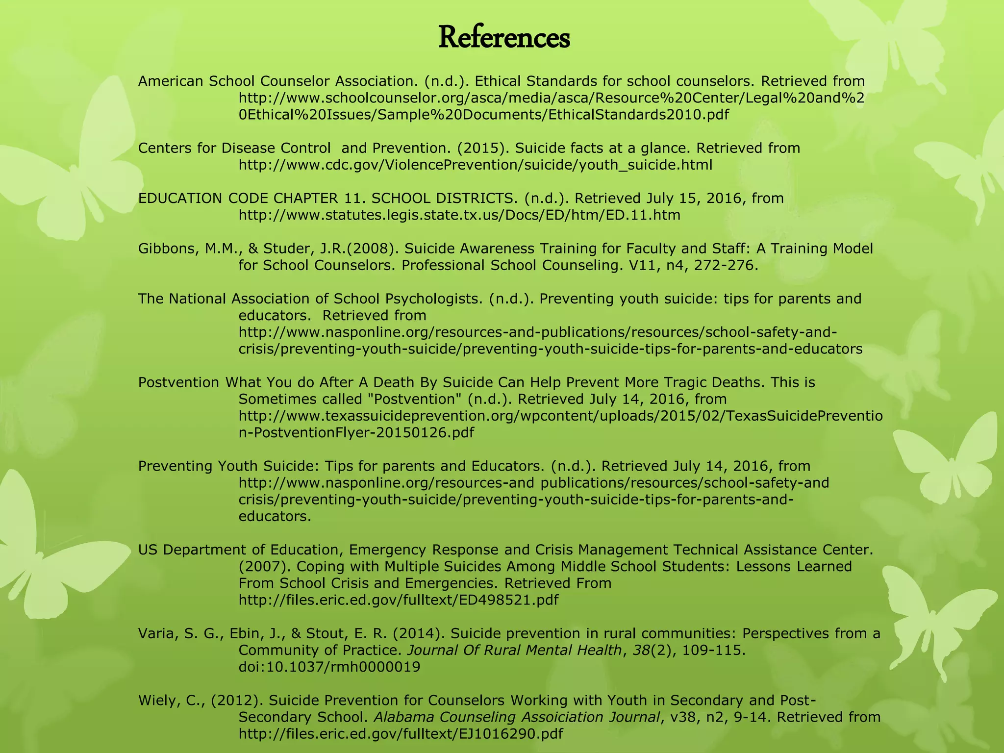 Suicide prevention plan | PPTX