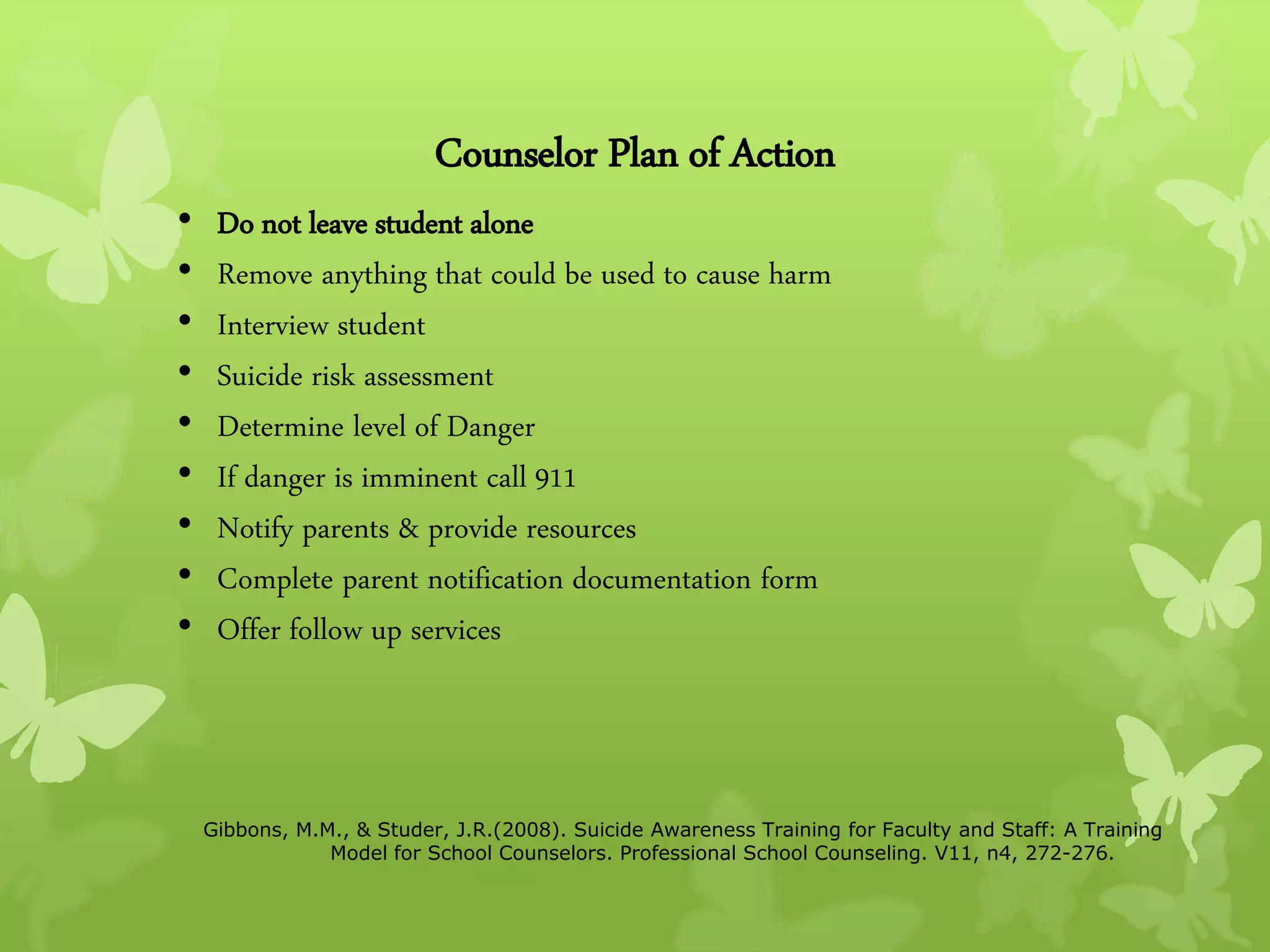 Suicide prevention plan | PPTX