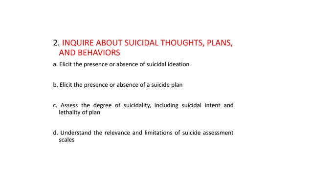 Suicide – risk assessment and management.pptx | First Aid | Injuries