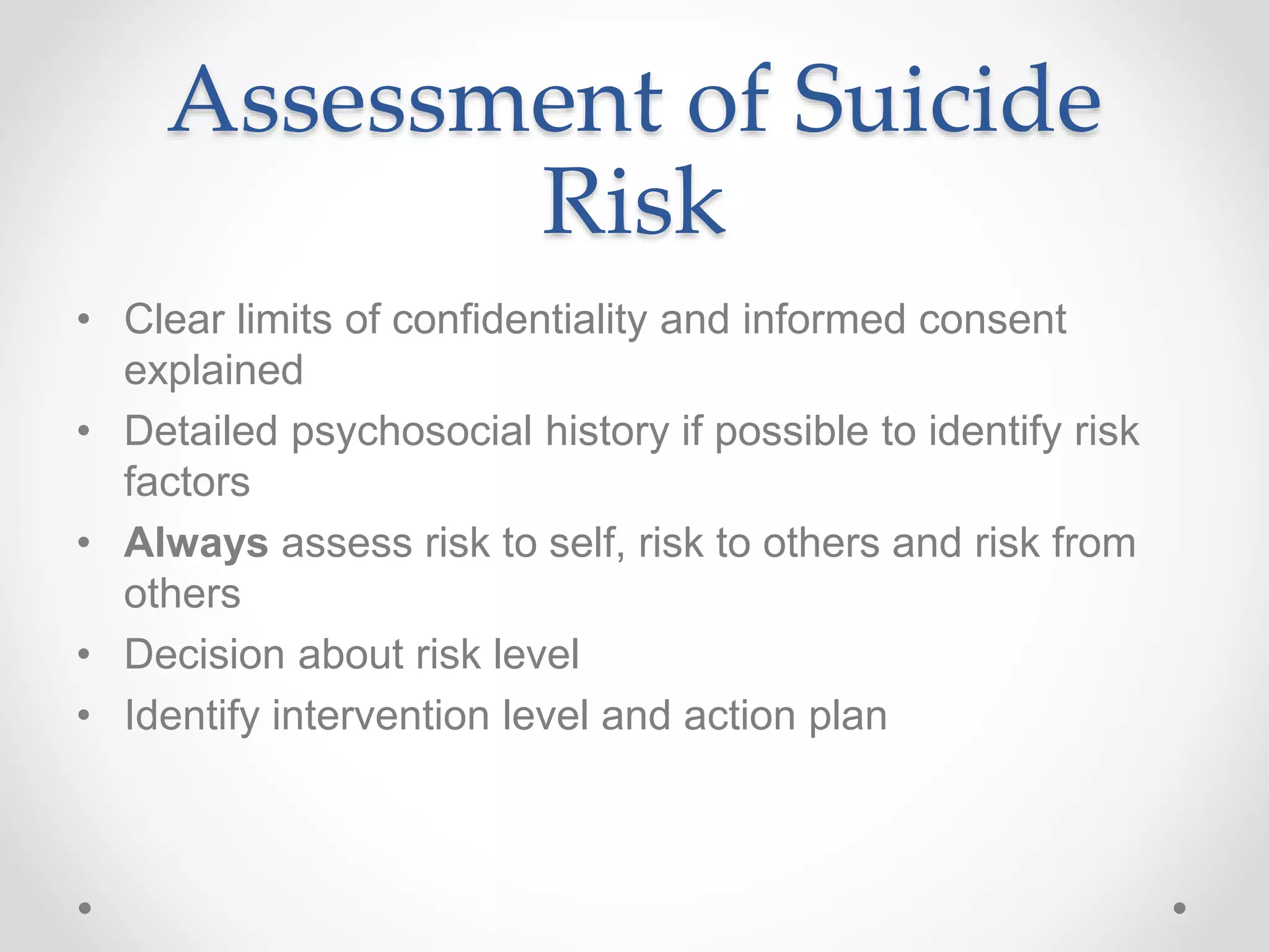 Professional Risk Assessment: Suicide and Self Harm Risk | PPTX