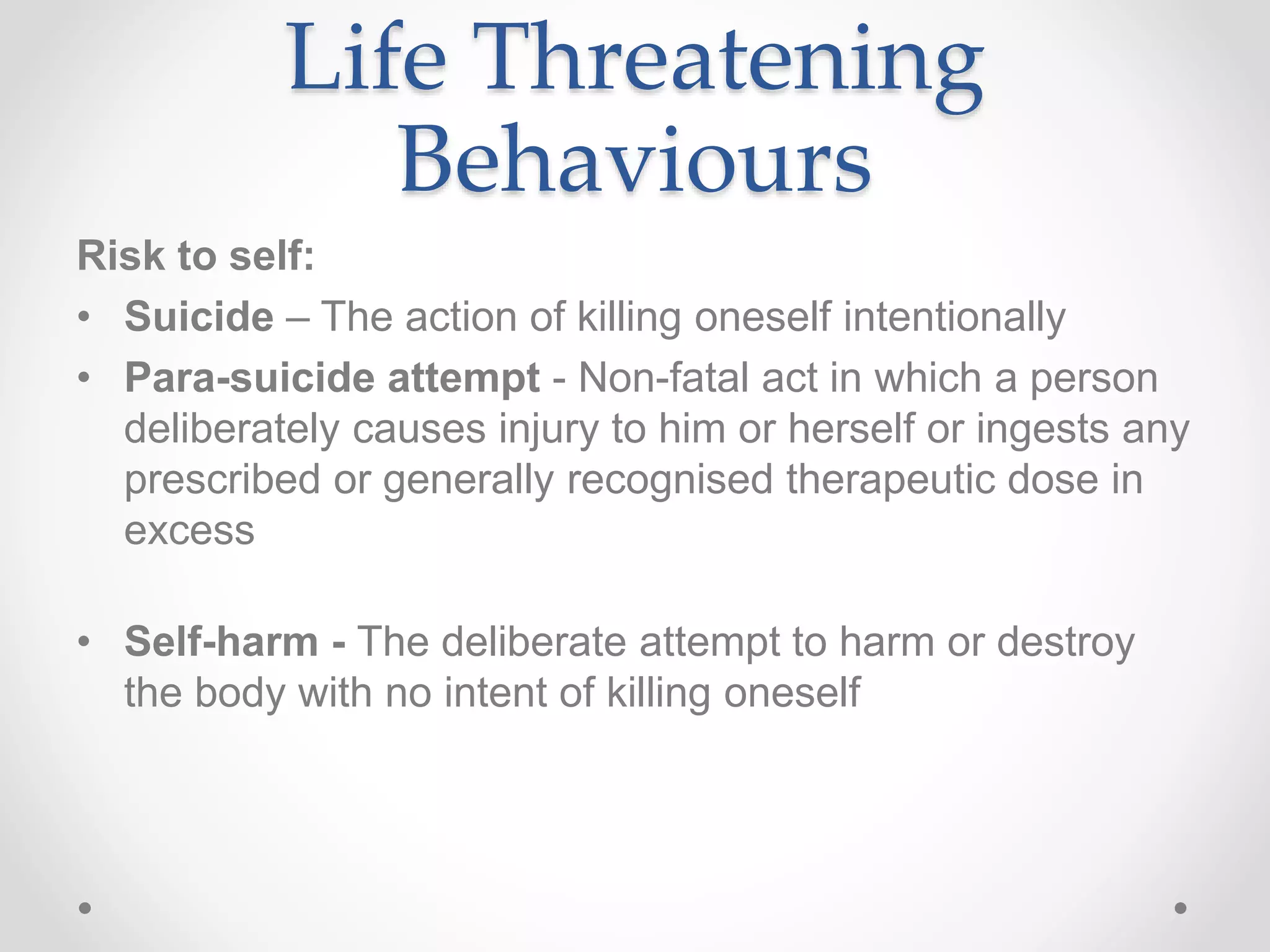 Professional Risk Assessment: Suicide and Self Harm Risk | PPTX