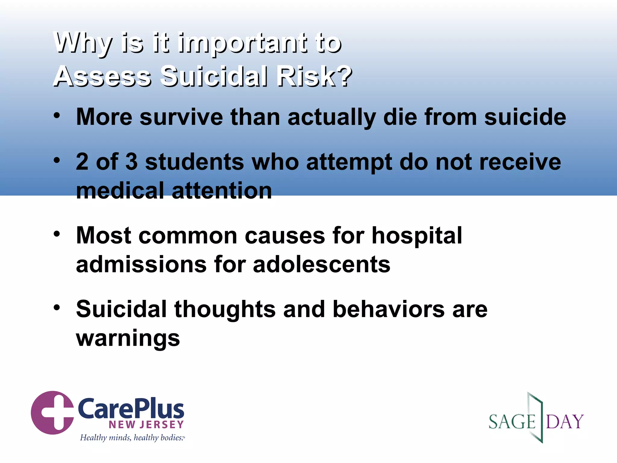 Suicide risk assessment webinar slides | PPT