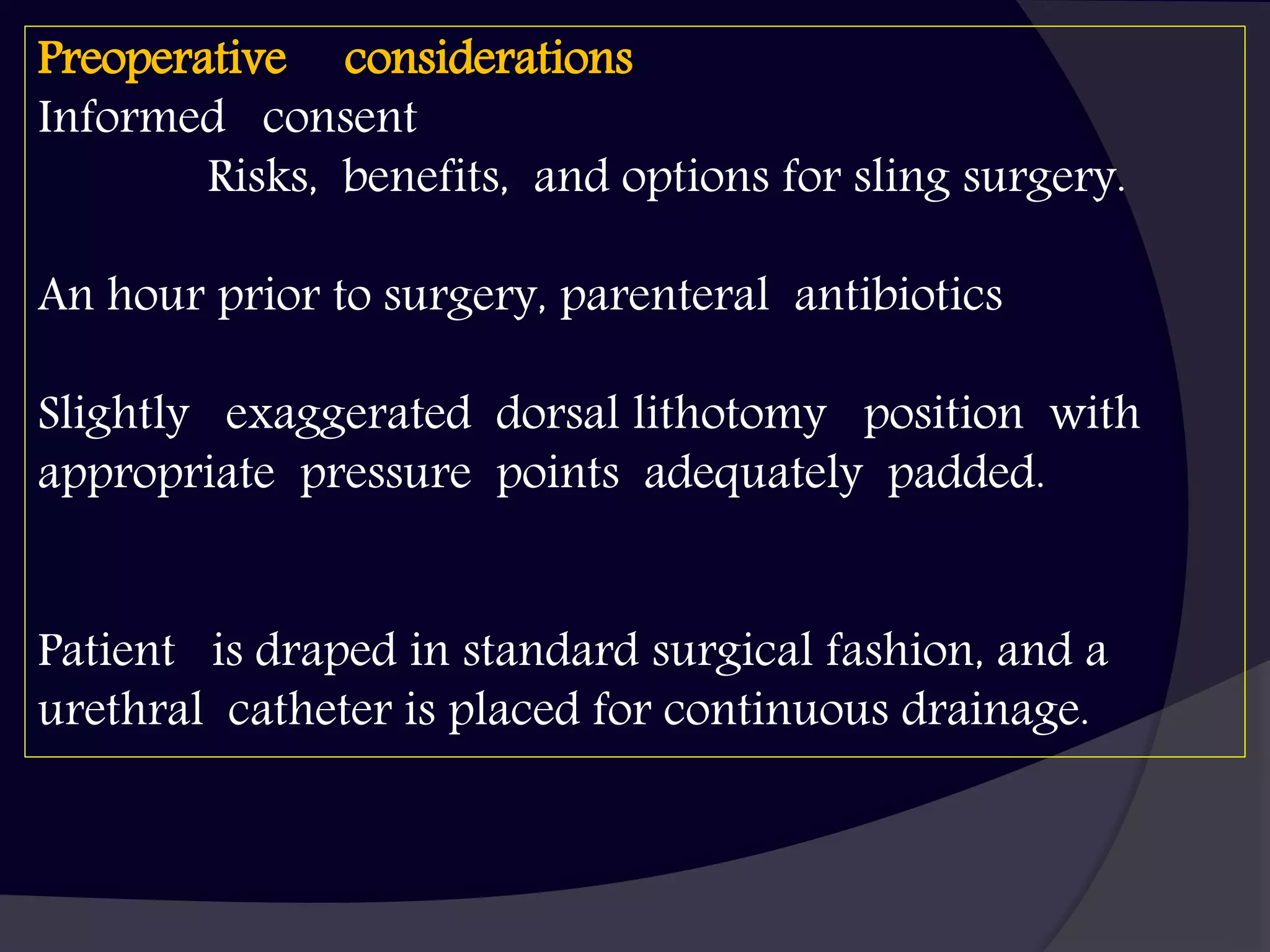 Vaginal approach for Stress Urinary Incontinence surgery | PPT