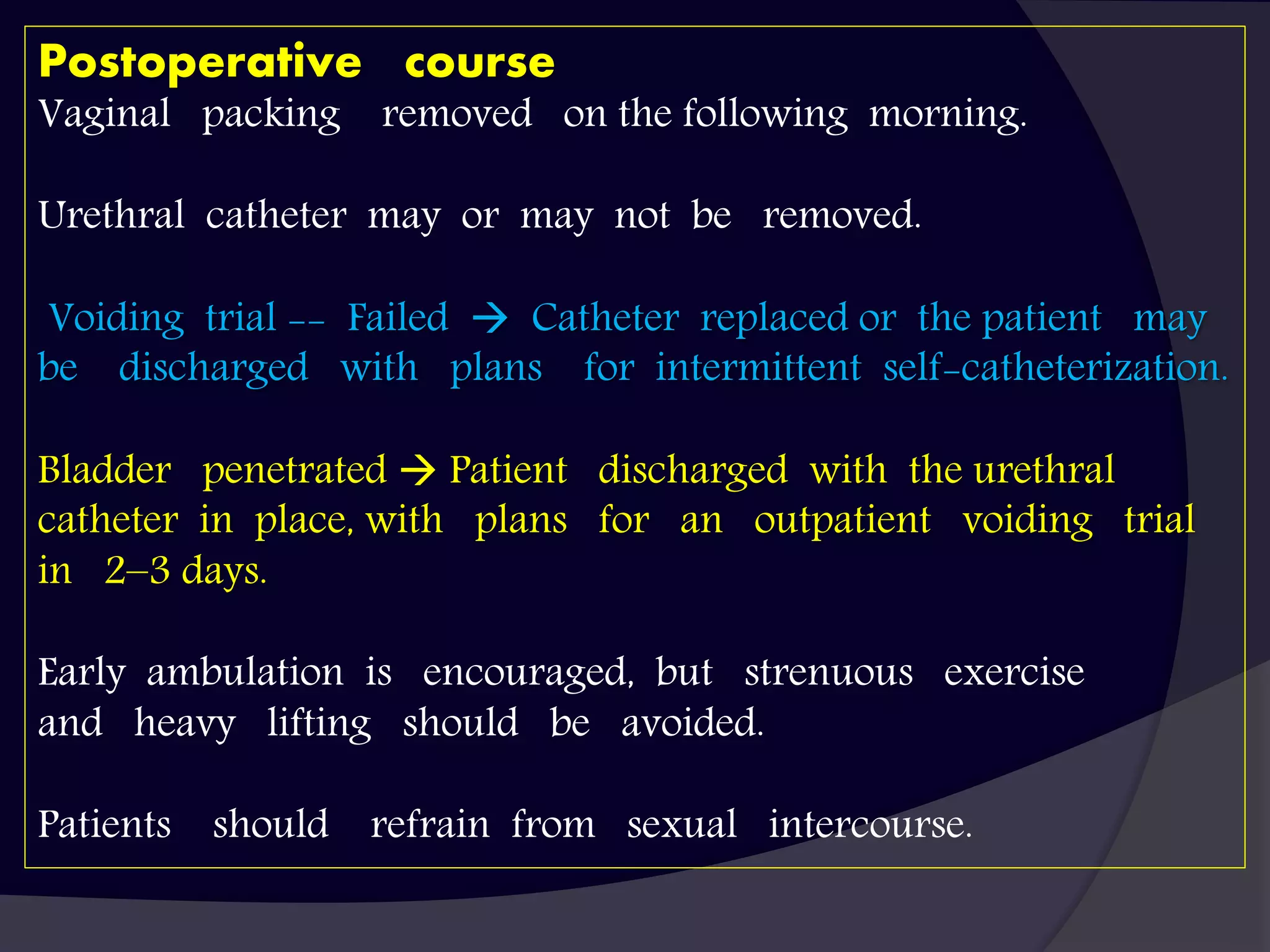 Vaginal approach for Stress Urinary Incontinence surgery | PPT