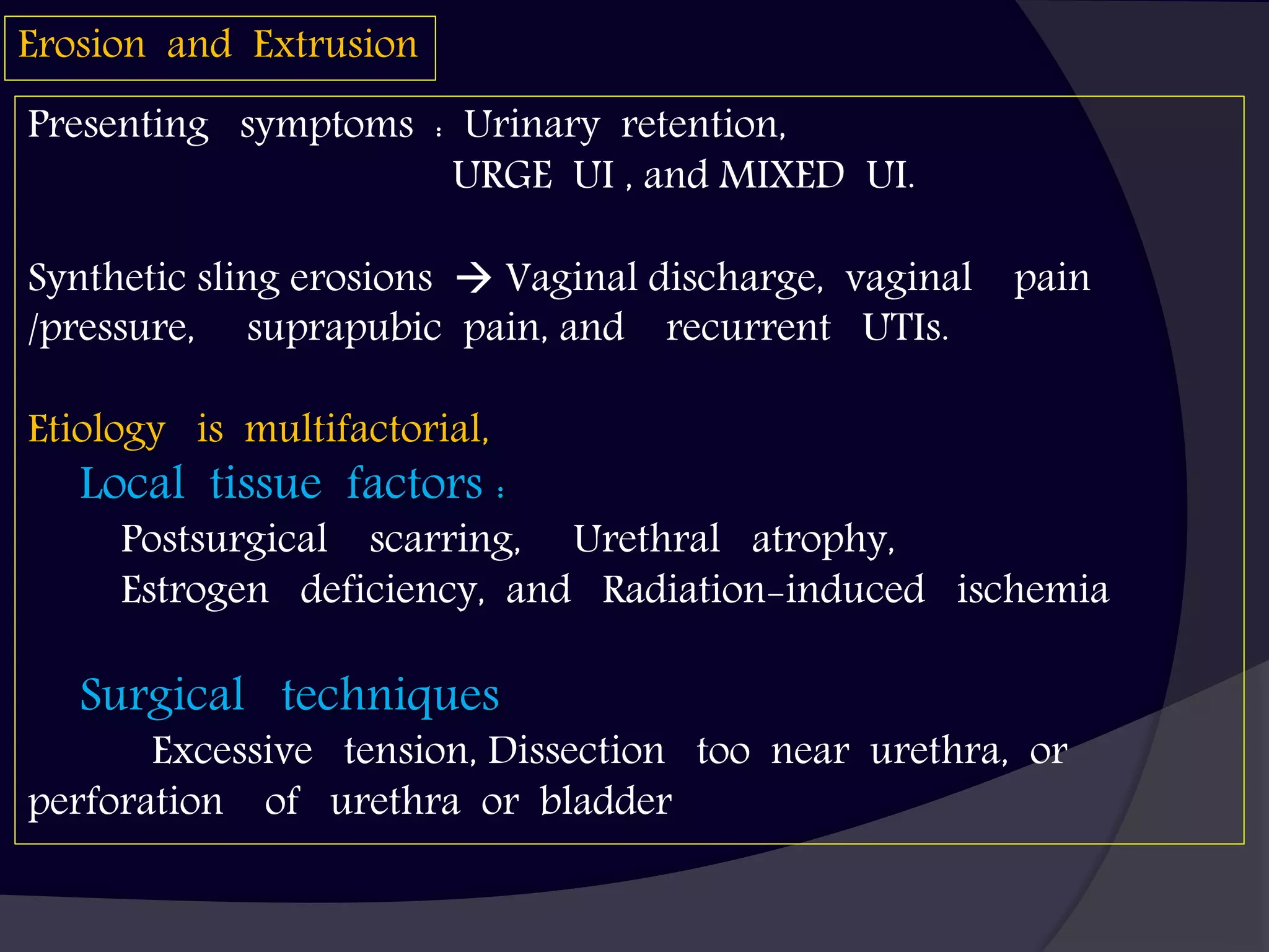 Vaginal approach for Stress Urinary Incontinence surgery | PPT