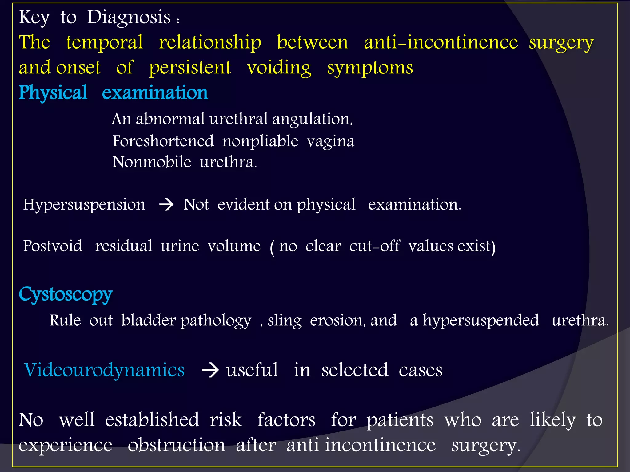 Vaginal approach for Stress Urinary Incontinence surgery | PPT