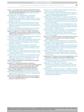 Suitability of leaching test methods for fly ash and slag a review | PDF