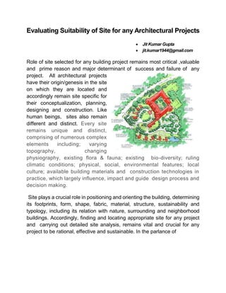 Suitability of Site for Architectural Projects.docx | Geography | Science