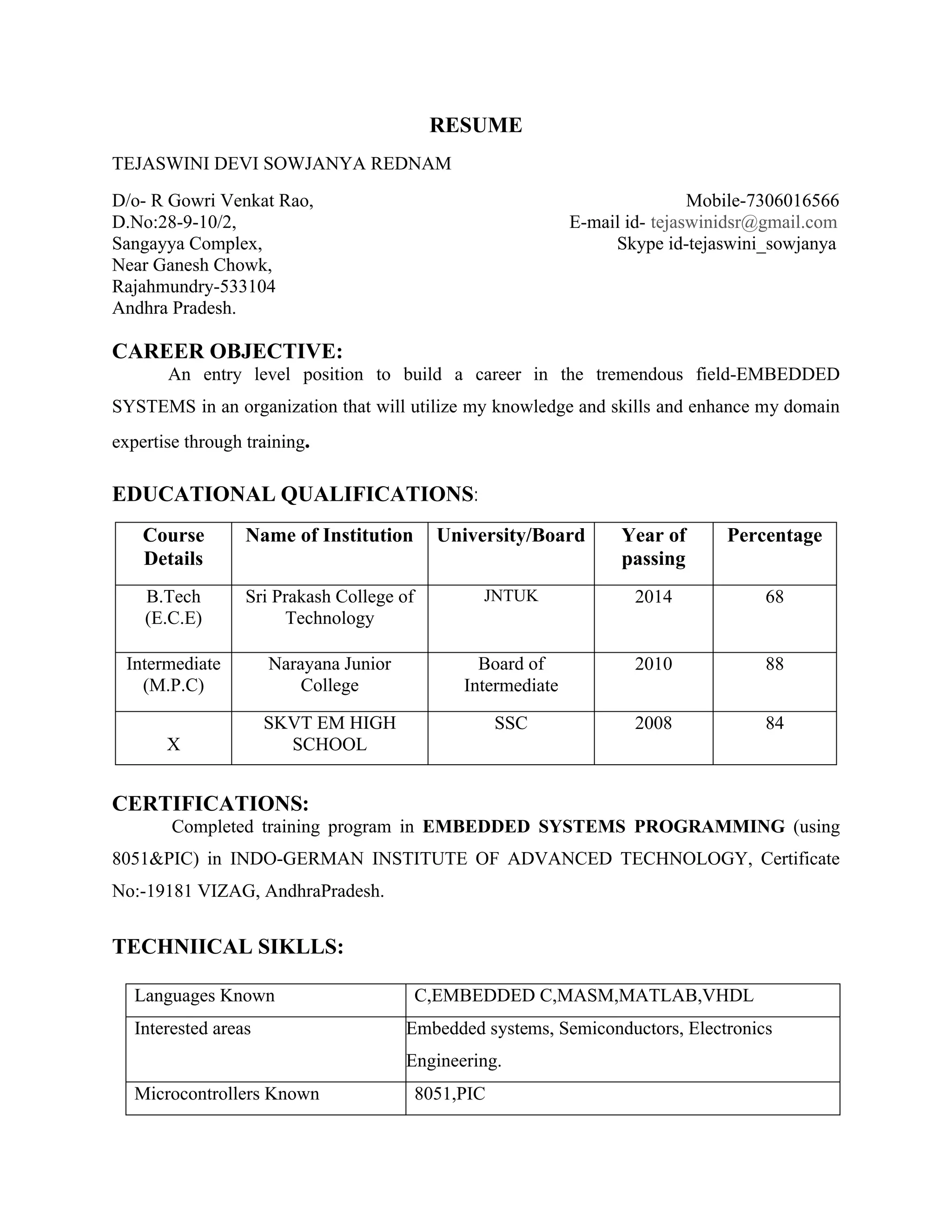 Suitable resume | PDF