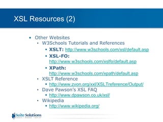 Overview of XSL, XPath and XSL-FO | PPTX