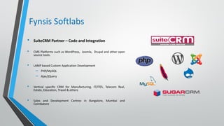 Suite crm brochure fynsis | PDF | Computer Software and Applications ...