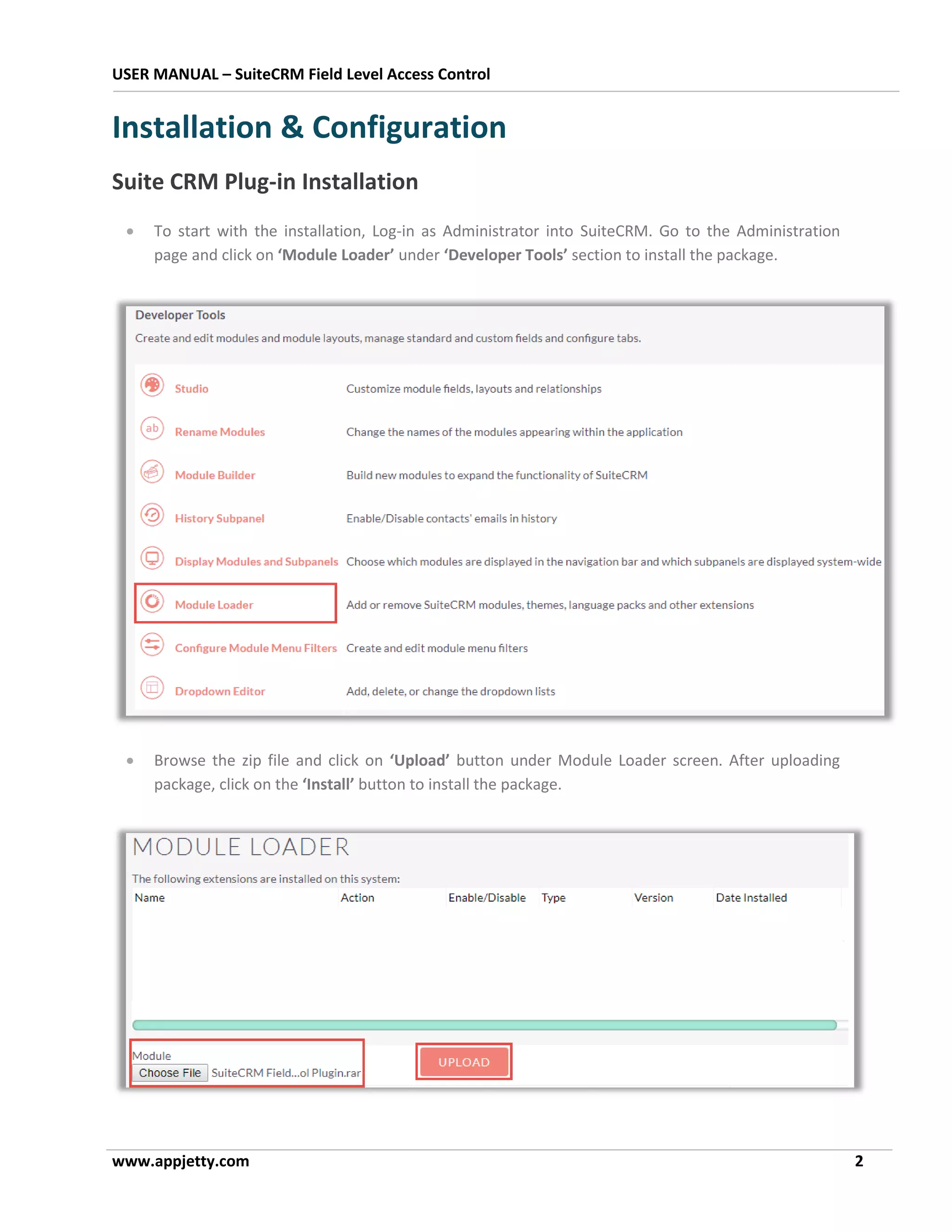 SuiteCRM Field Level Access Control Plugin | PDF