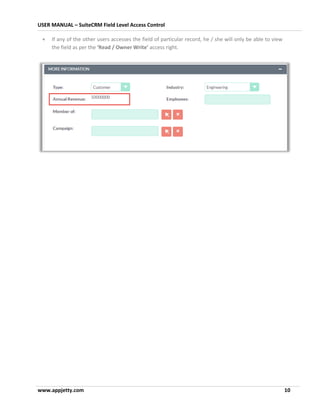 SuiteCRM Field Level Access Control Plugin | PDF