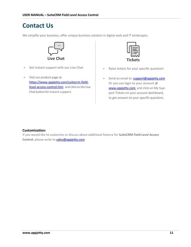 SuiteCRM Field Level Access Control Plugin | PDF