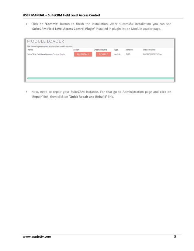 SuiteCRM Field Level Access Control Plugin | PDF