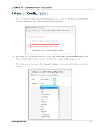 SuiteCRM Field Level Access Control Plugin | PDF