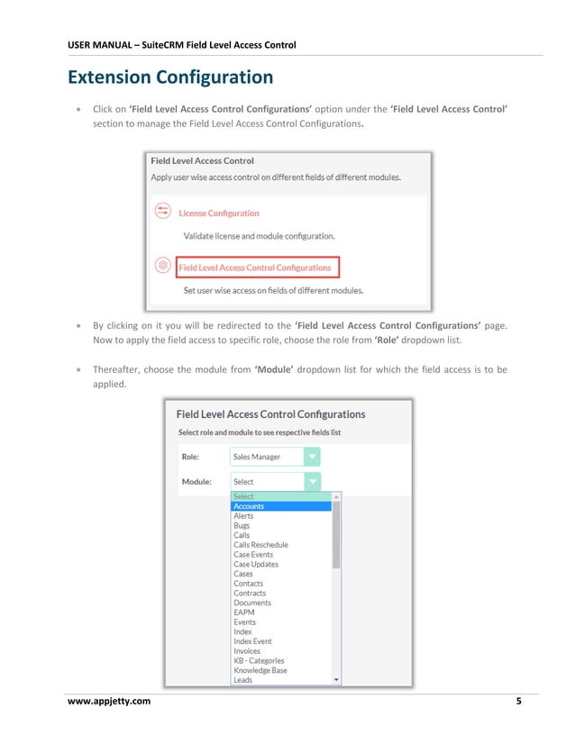 SuiteCRM Field Level Access Control Plugin | PDF