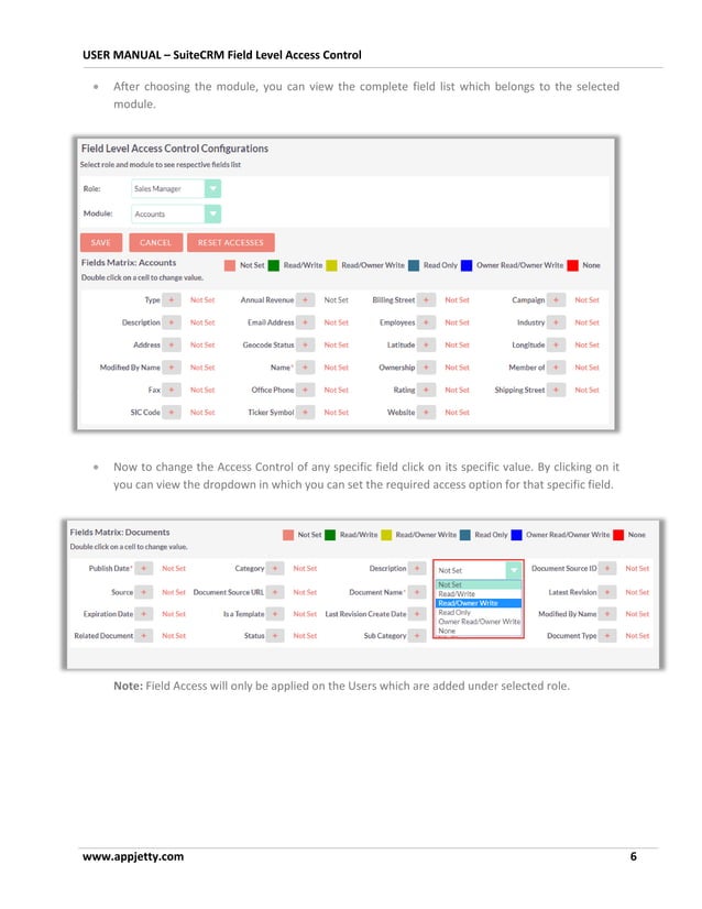 SuiteCRM Field Level Access Control Plugin | PDF