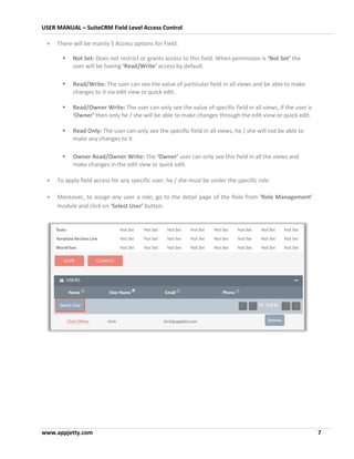SuiteCRM Field Level Access Control Plugin | PDF