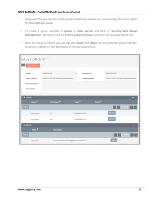 SuiteCRM Field Level Access Control Plugin | PDF