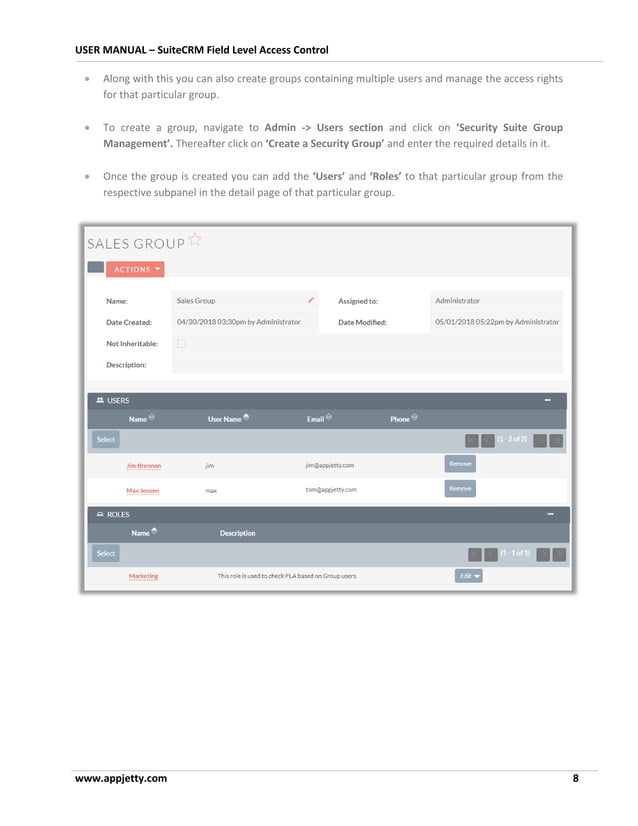 SuiteCRM Field Level Access Control Plugin | PDF