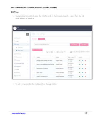 SuiteCRM Customer Portal | PDF