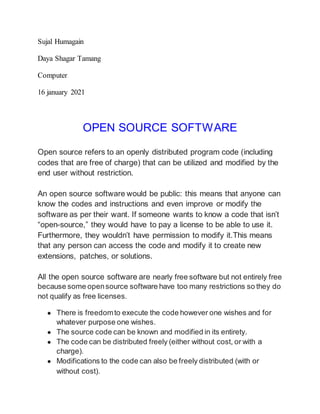 Report writing on Open source software | PDF