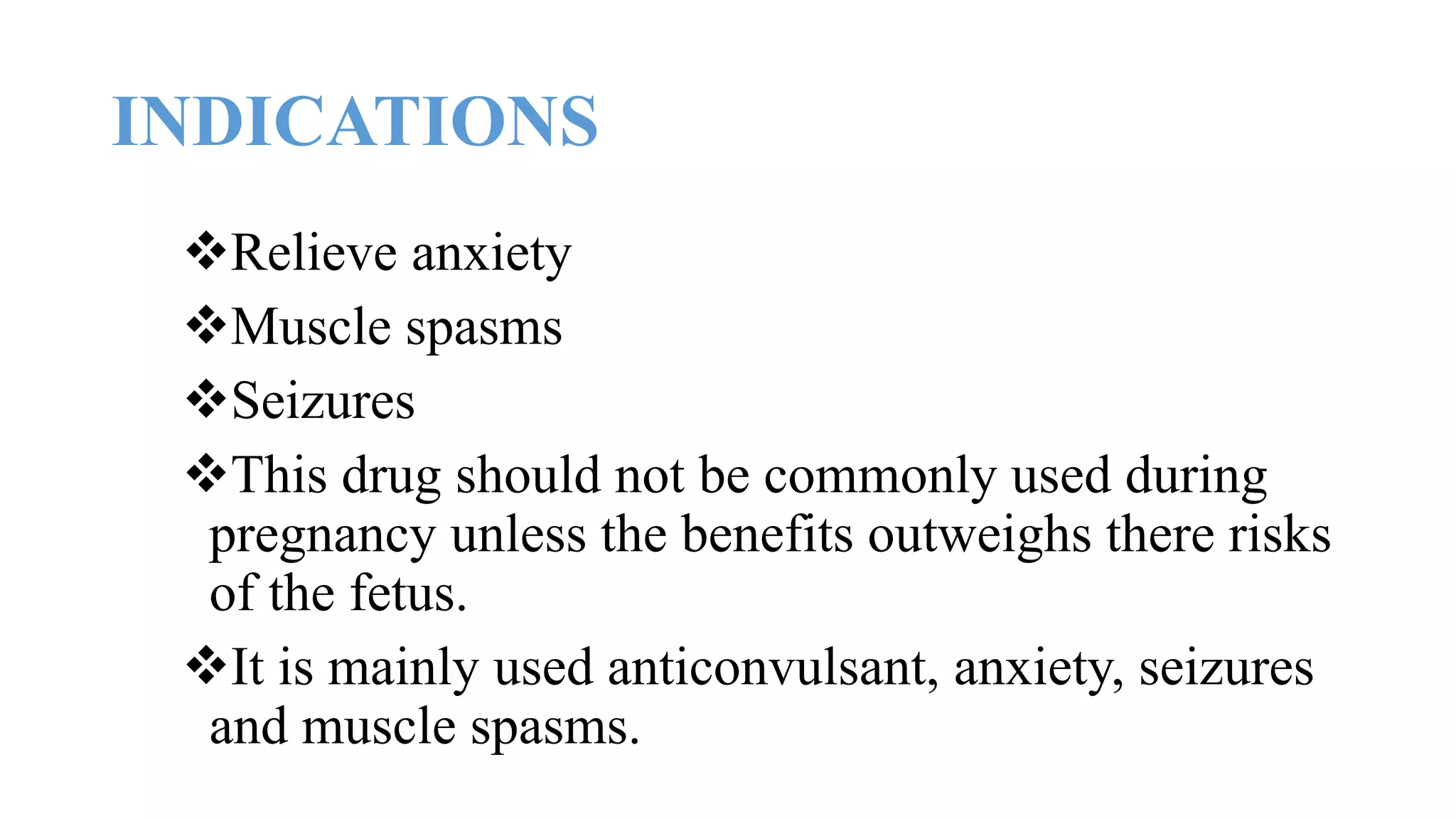 Drug presentation on diazepam | PPTX