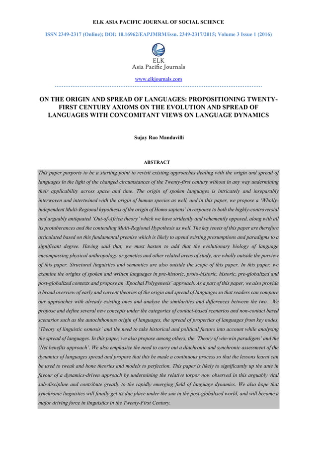 Sujay Rao Mandavilli Sujay On the origin of spoken language final final final.pdf