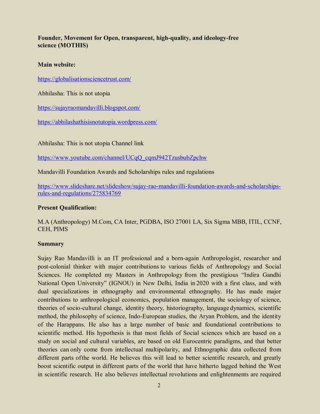 Sujay Rao Mandavilli public profile March 2025 - (3) | PDF