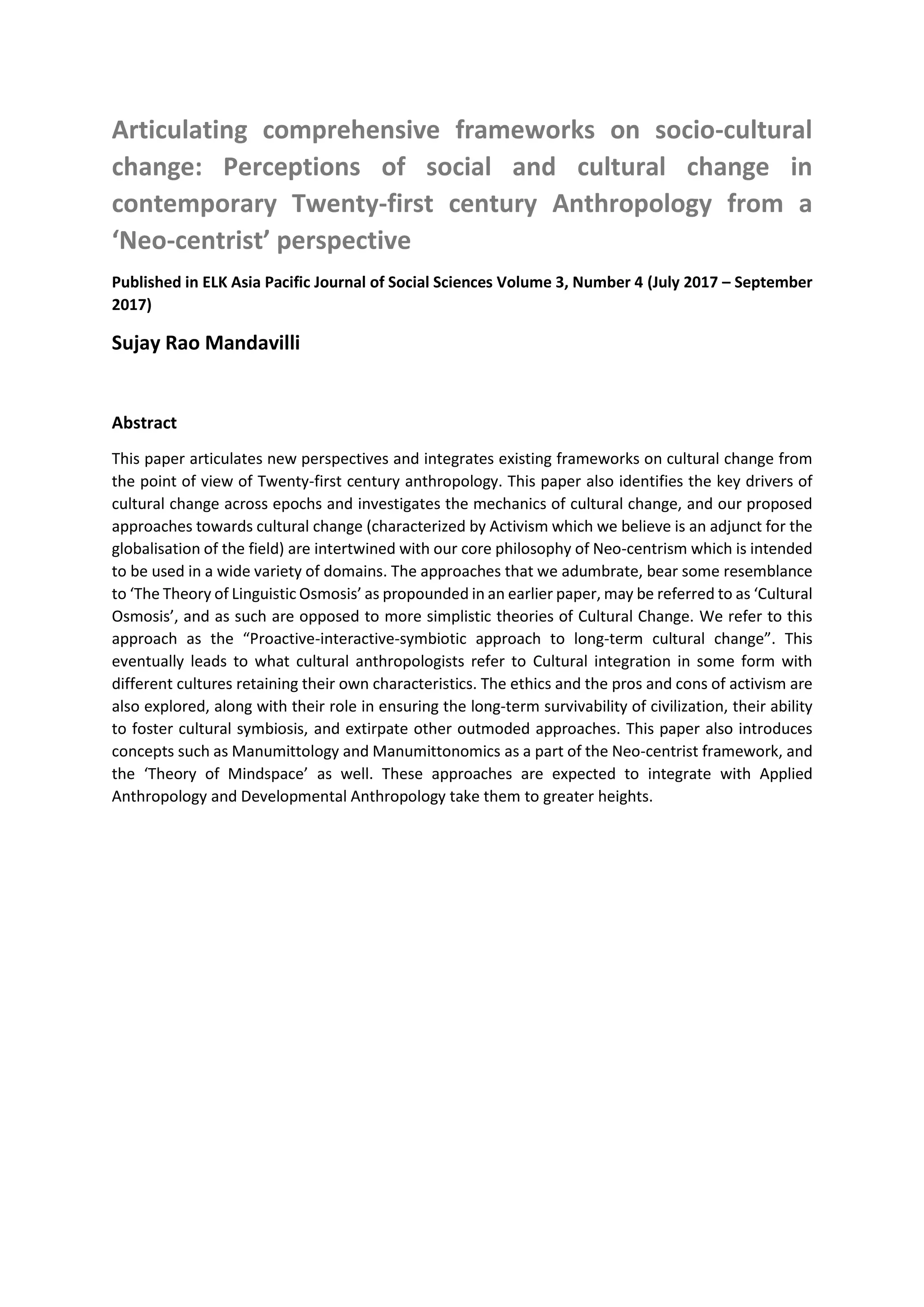 Sujay theories of cultural change final final final final final | PDF
