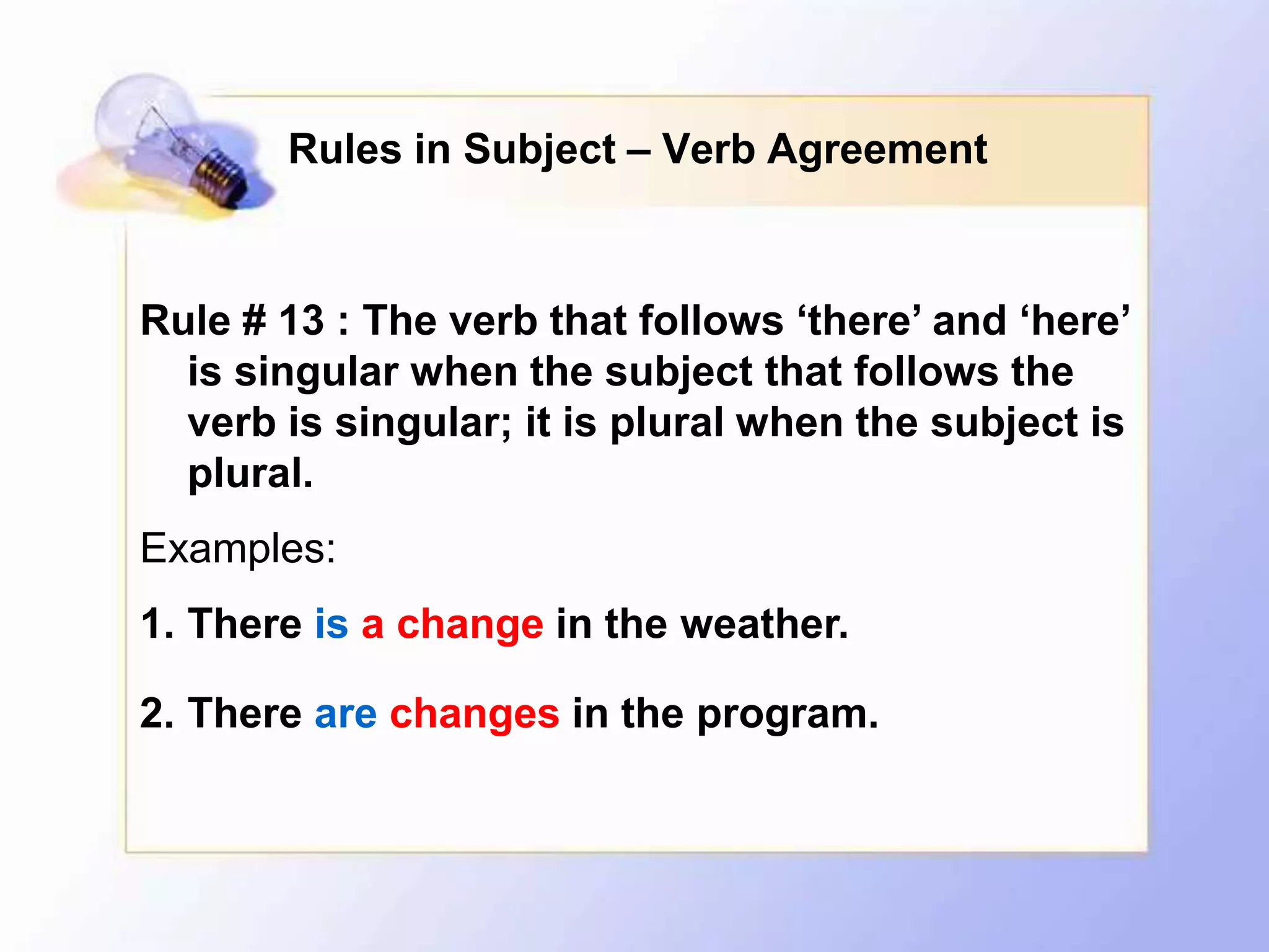 Subject-verb agreement | PPTX