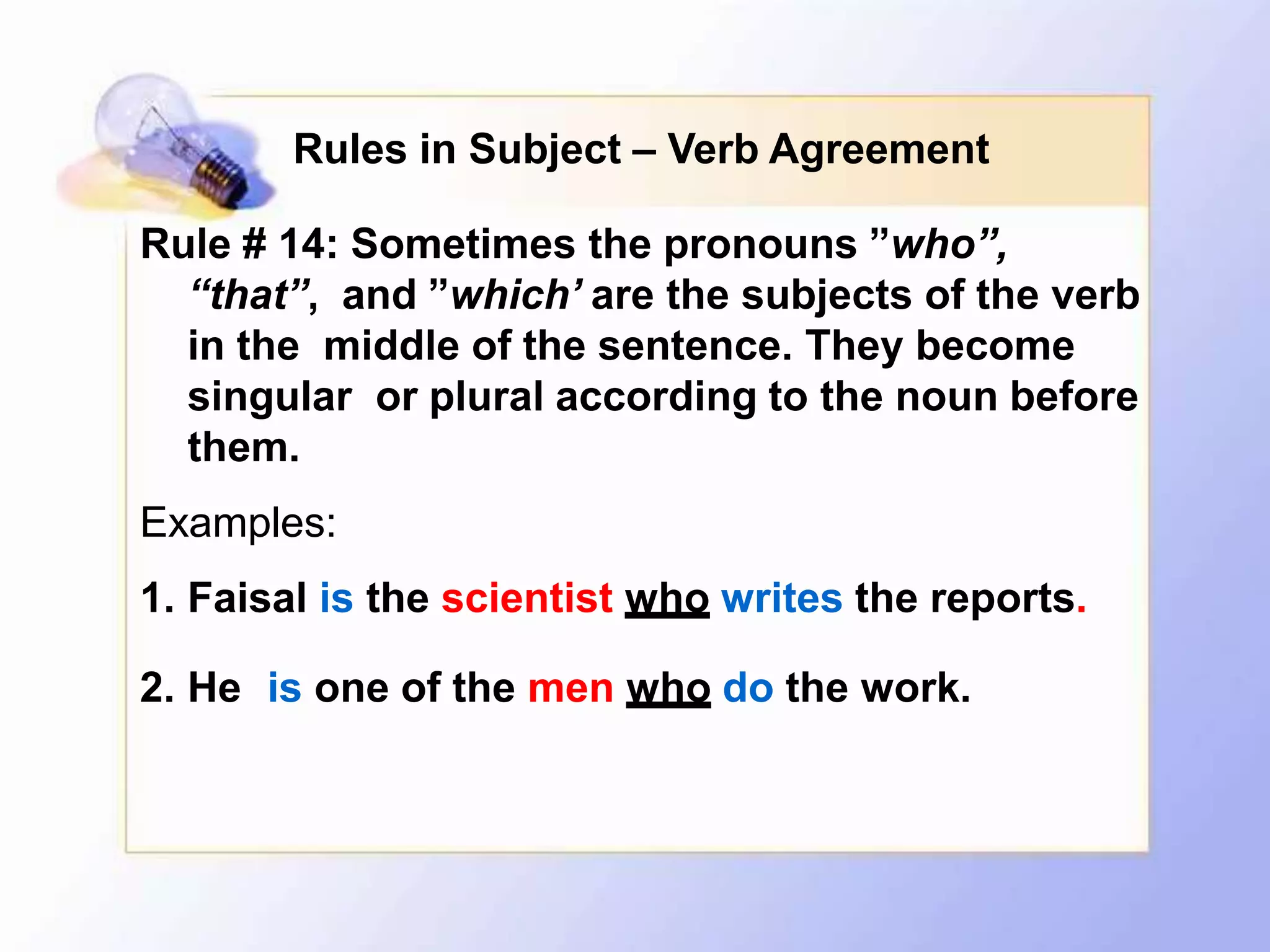 Subject-verb agreement | PPTX