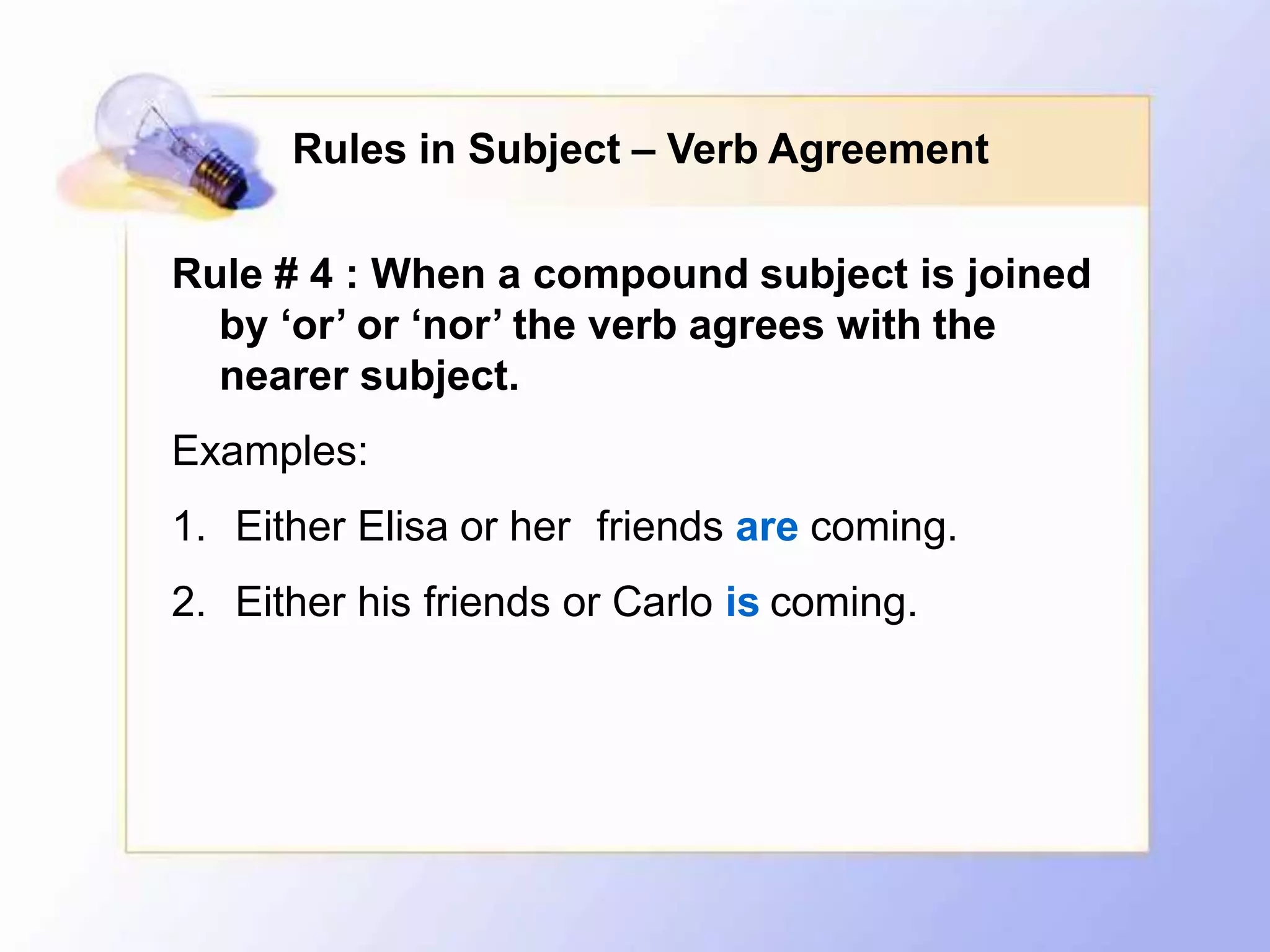 Subject-verb agreement | PPTX