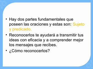 Sujeto y predicado | PPT