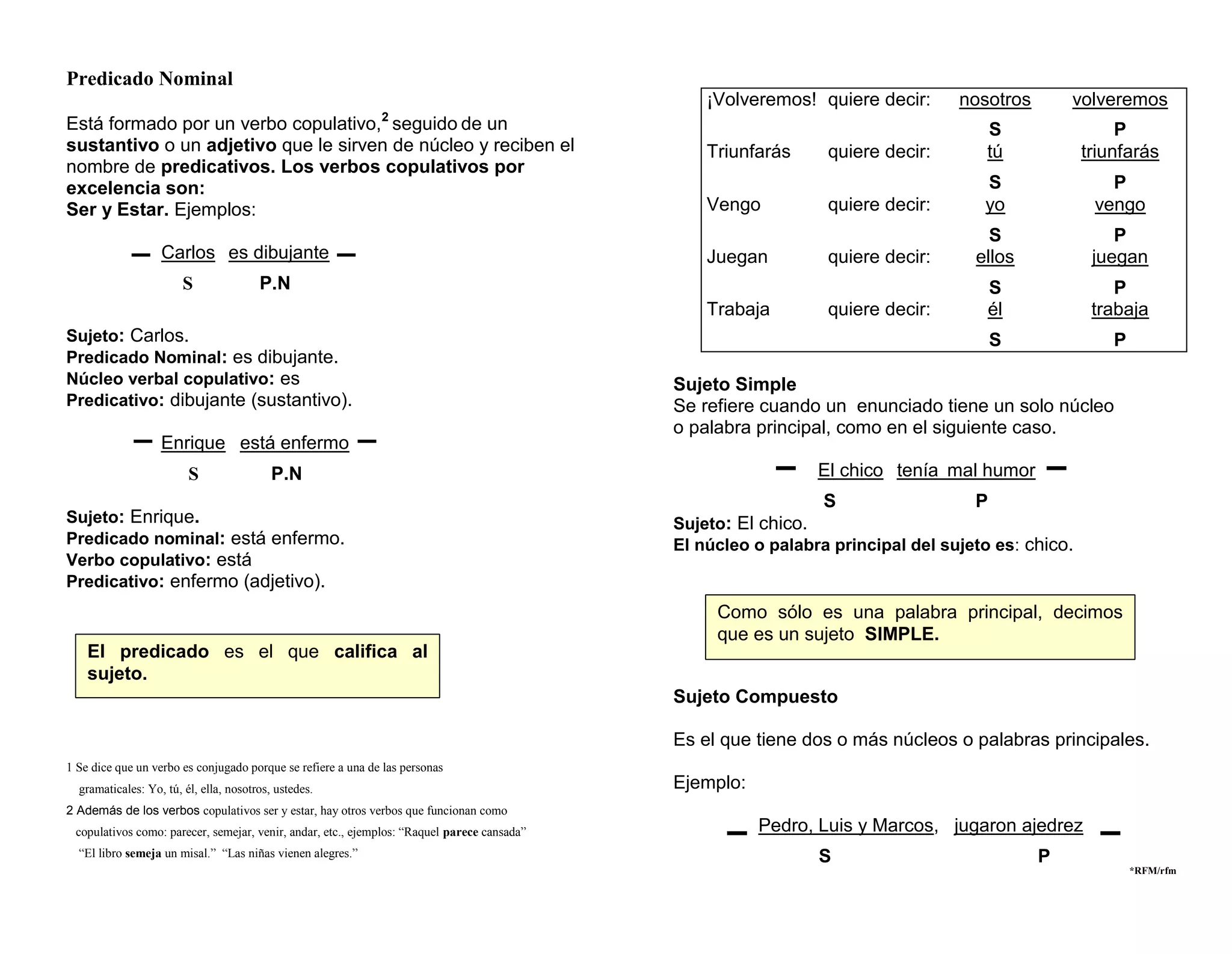 Sujeto y predicado 2 | PDF