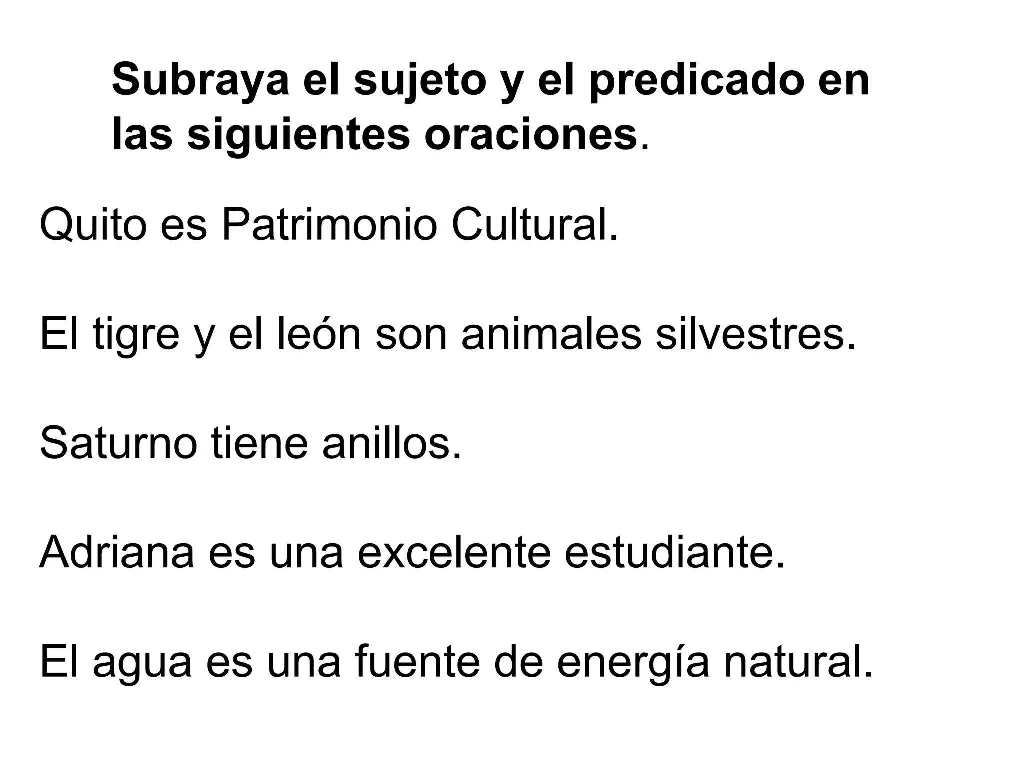 Sujeto y predicado en oraciones | PPTX