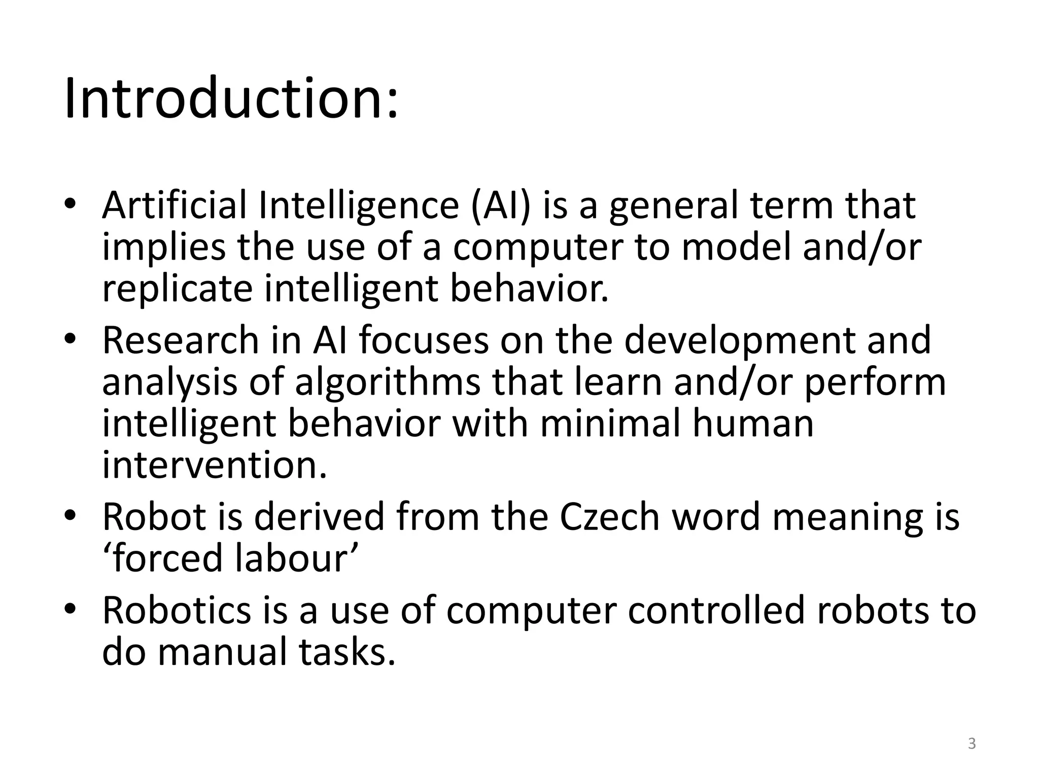 artificial intelligence and robotics | PPTX