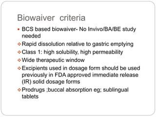 generic substitution and biowaver | PPTX