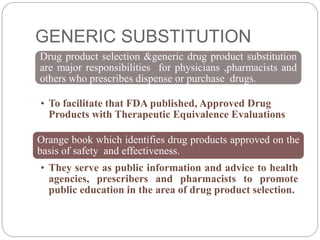 generic substitution and biowaver | PPTX