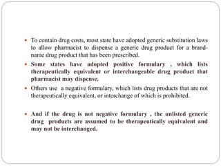 generic substitution and biowaver | PPTX
