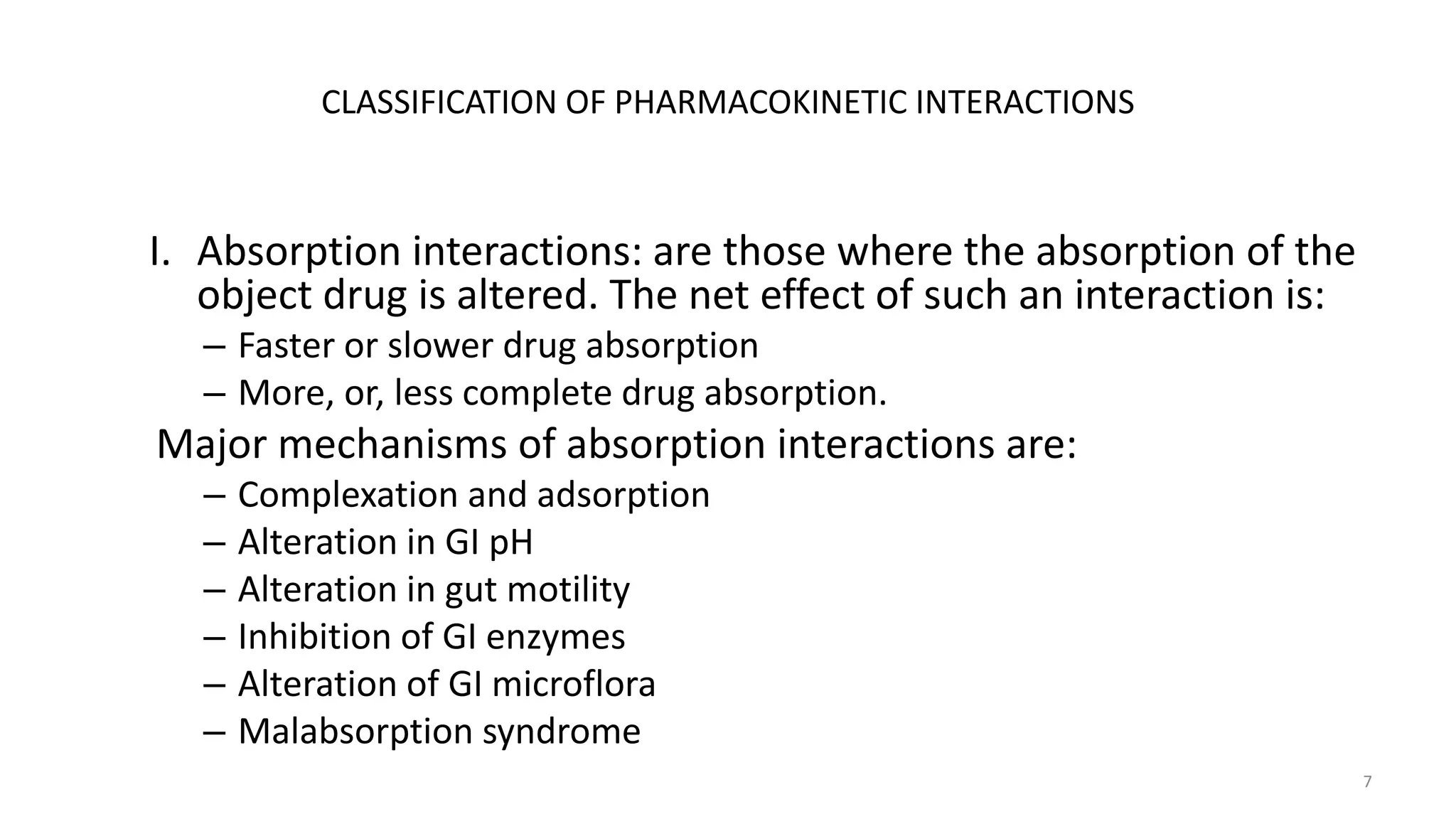 pharmacokinetic drug interactions,factors affecting drug interaction ...