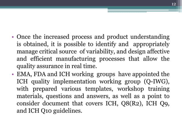 quality by design in pharmaceutical development ICH Q8 guideliness ...