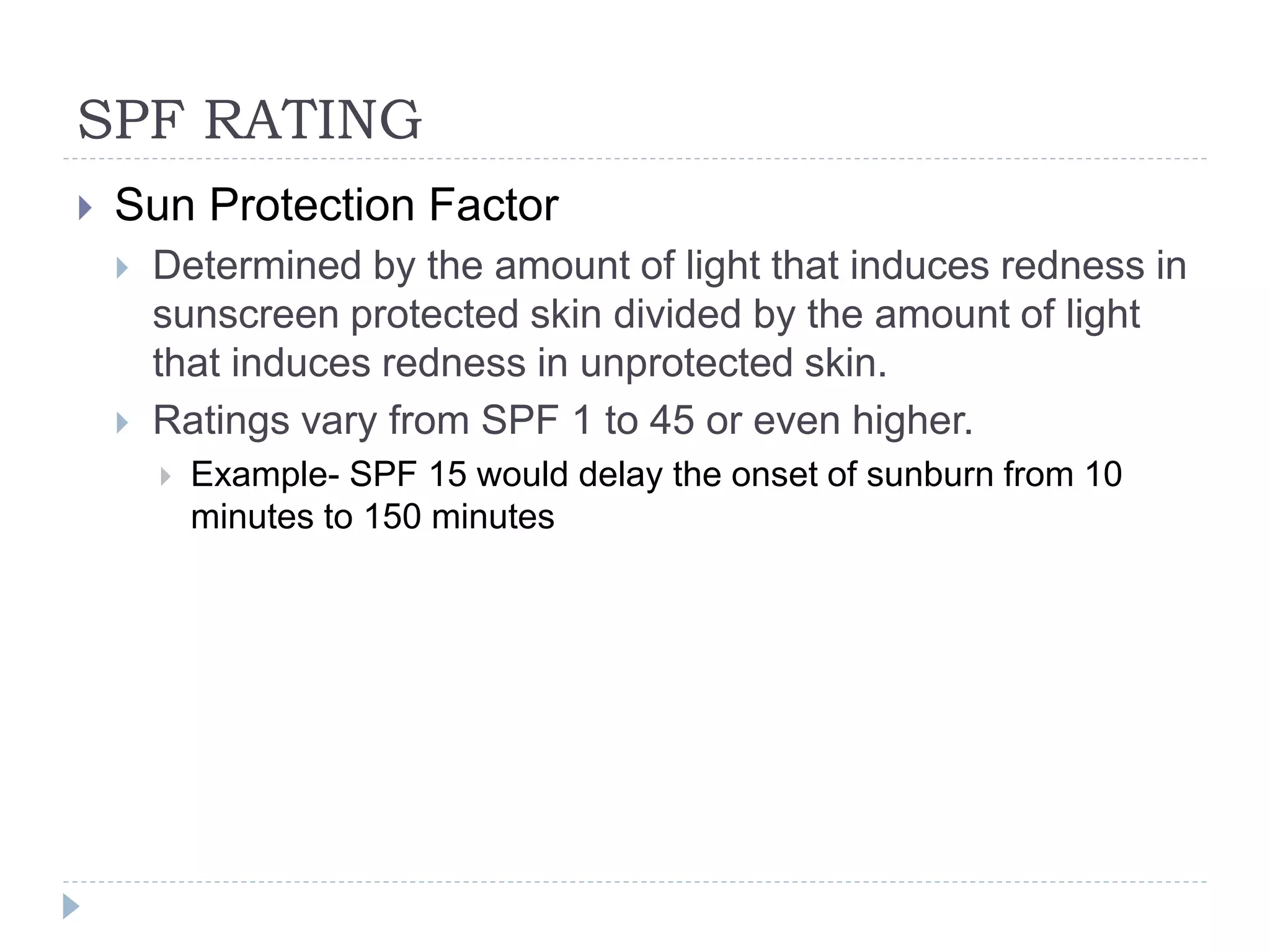 sun protection sunsreens,sunscren classification and its regulationc | PPTX