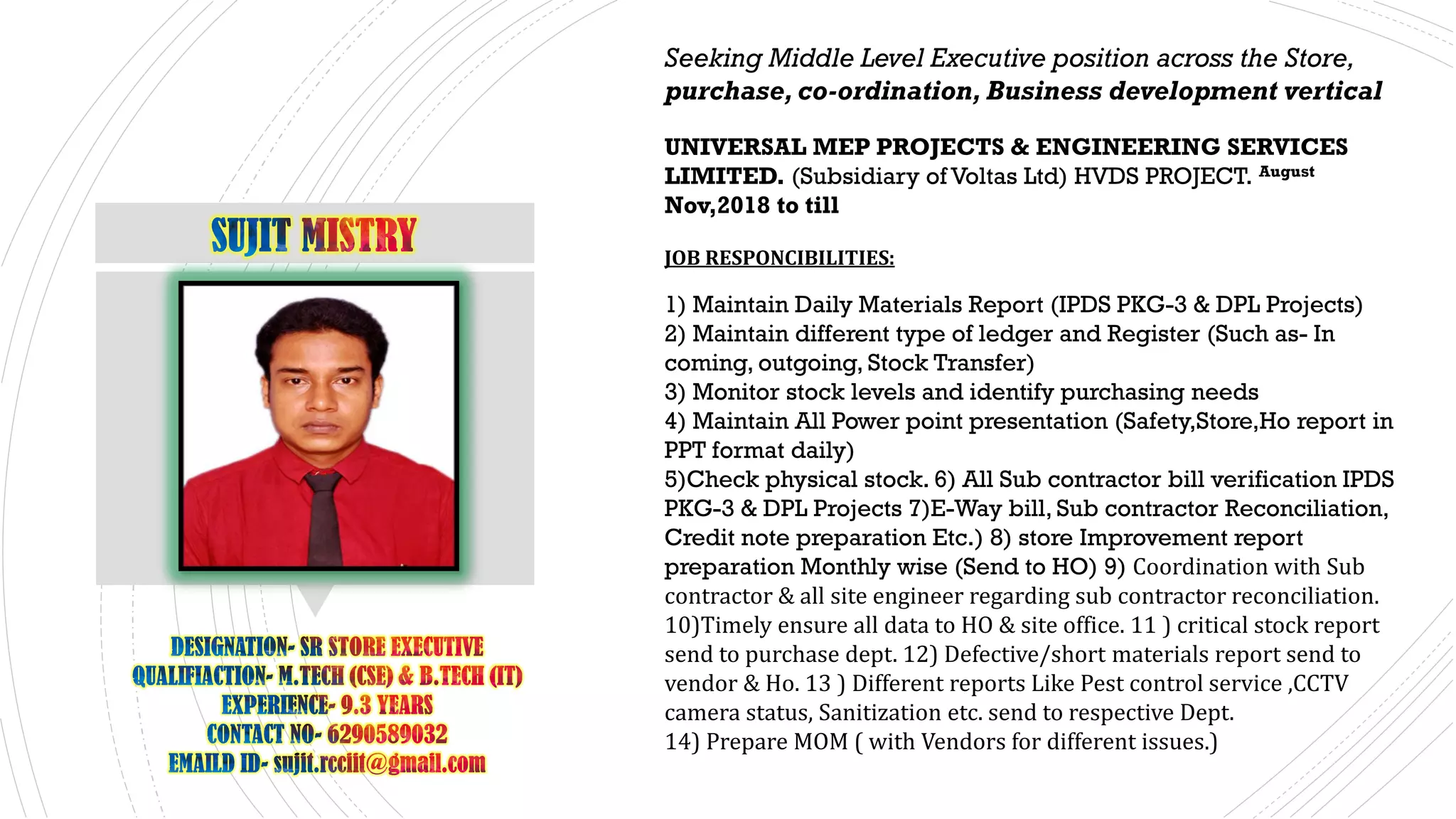 Sujit mistry work details,certification,credential final | PPT