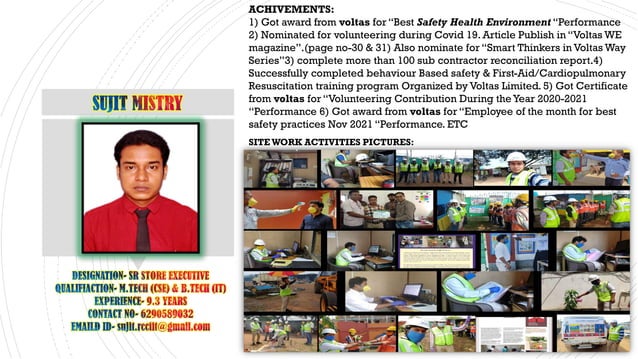 Sujit mistry work details,certification,credential final | PPT