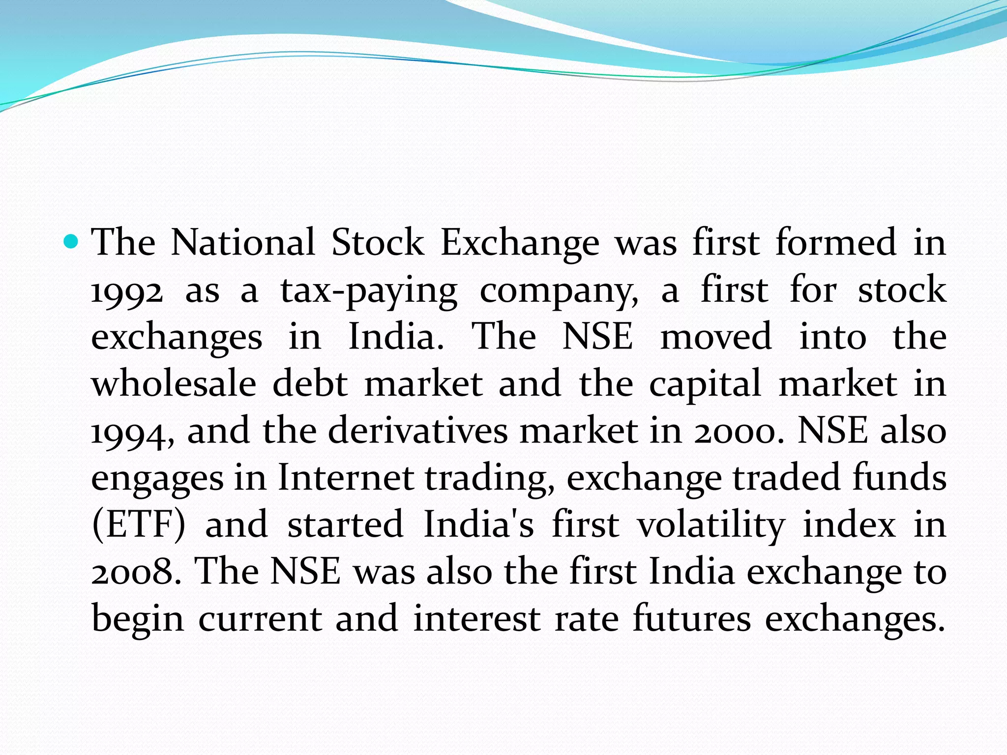 NATIONAL STOCK EXCHANGE | PPTX