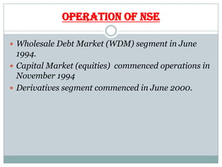 NATIONAL STOCK EXCHANGE | PPTX